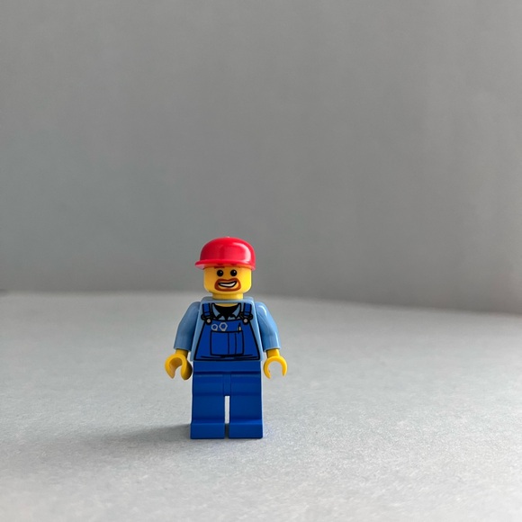 Lego | Other | Lego City Worker In Blue Overalls Minifigure | Poshmark
